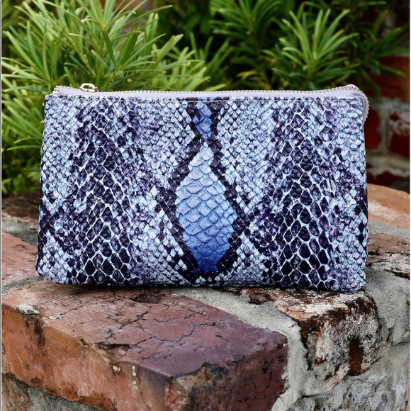 Bags | Snake Skin Cosmetic Pouch | Poshmark